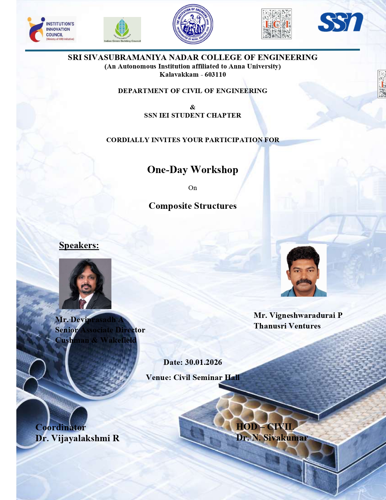 One-Day Workshop on Composite Structures - SSN College Of Engineering